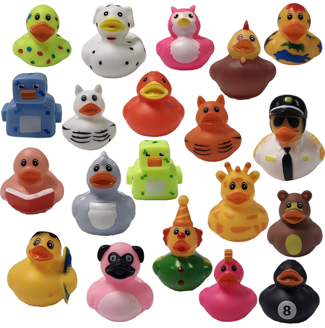 20 Pack Baby Bath Mini Duck Rubber Duckie Bathtub Toys With Mesh Bag ...