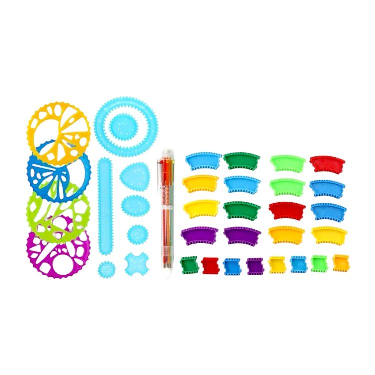 Complete Spirograph Art Kit with Adjustable Tracks and Geometric Tools ...