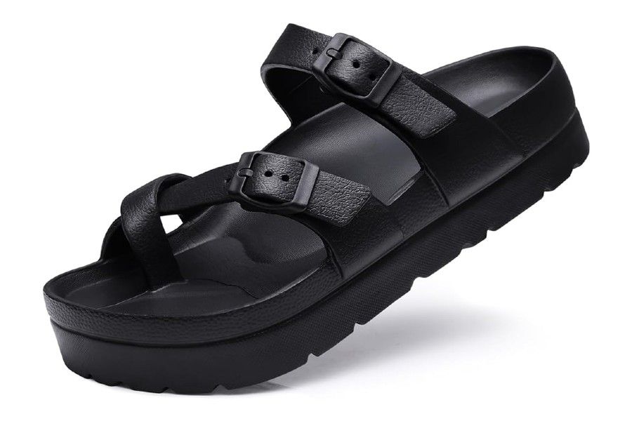 Women's Platform Sandals Foam Arch Support Slides Thick Sole Ultra ...