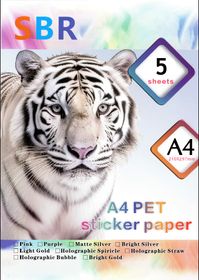 SBR Printable A4 Vinyl Sticker Papers - 5 Sheets - Holographic Straw ...