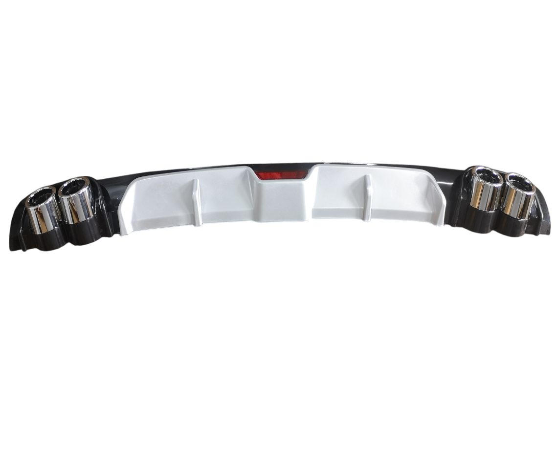 Universal 4 Pipe Rear Diffuser Rear Bumper Attachment Black & White ...