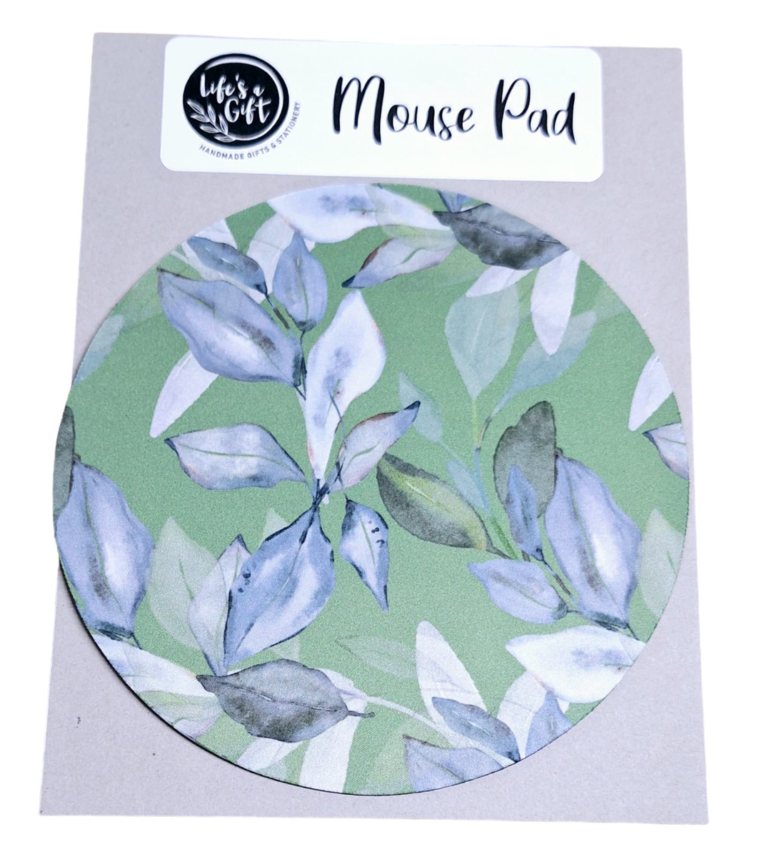 20cm Round Mouse Pad-Icy Blue Leaves on Green | Shop Today. Get it ...