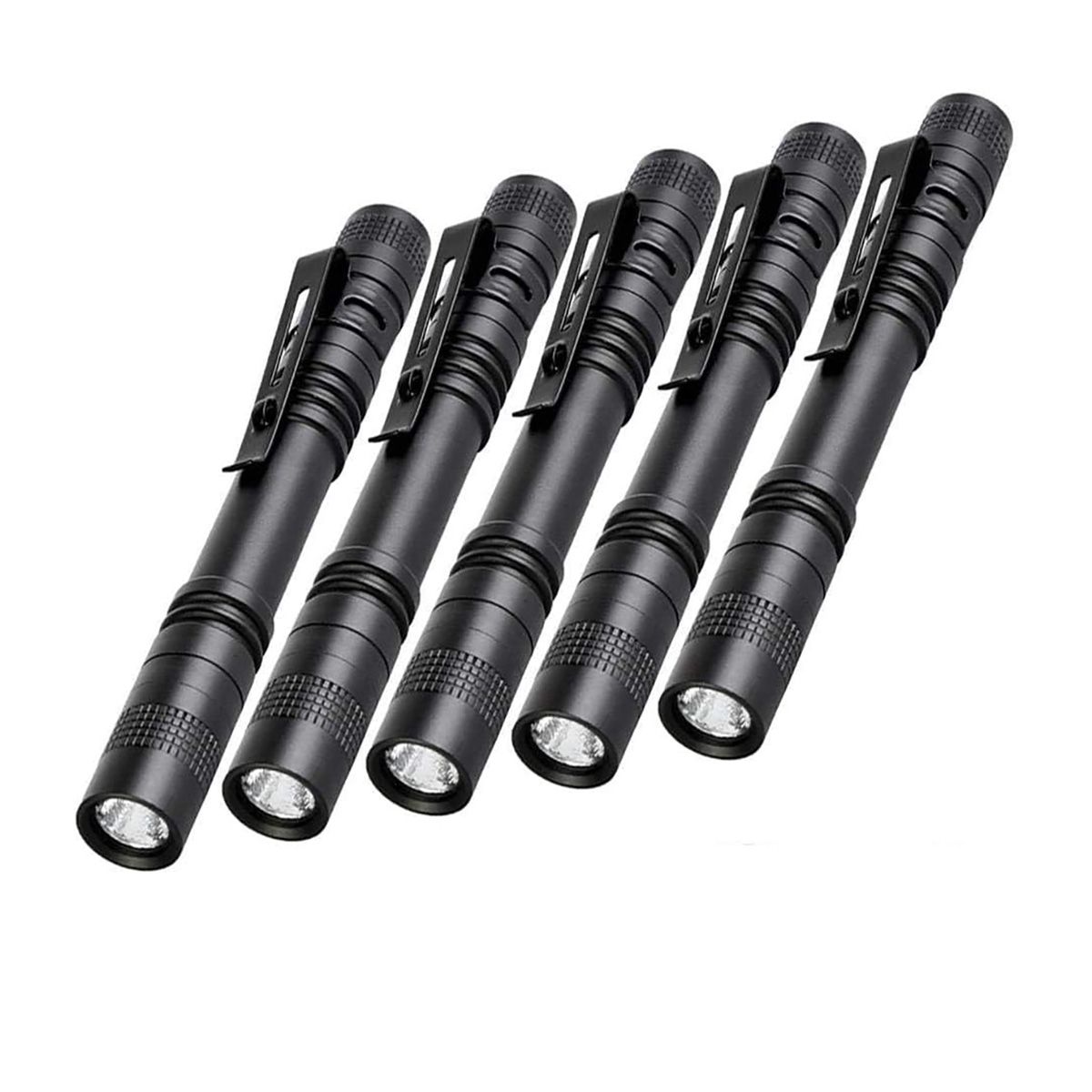 5PCS Led Pen Light Flashlights with Clip Small Penlight Torch 500 Lumen ...