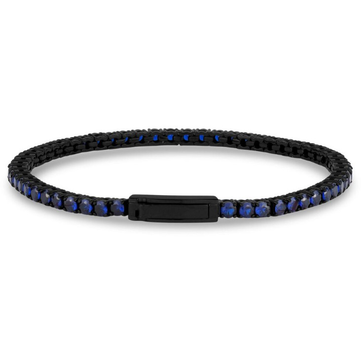 ARZ Steel Unisex Blue, Black Stainless Steel 316 Tennis Bracelet | Shop ...