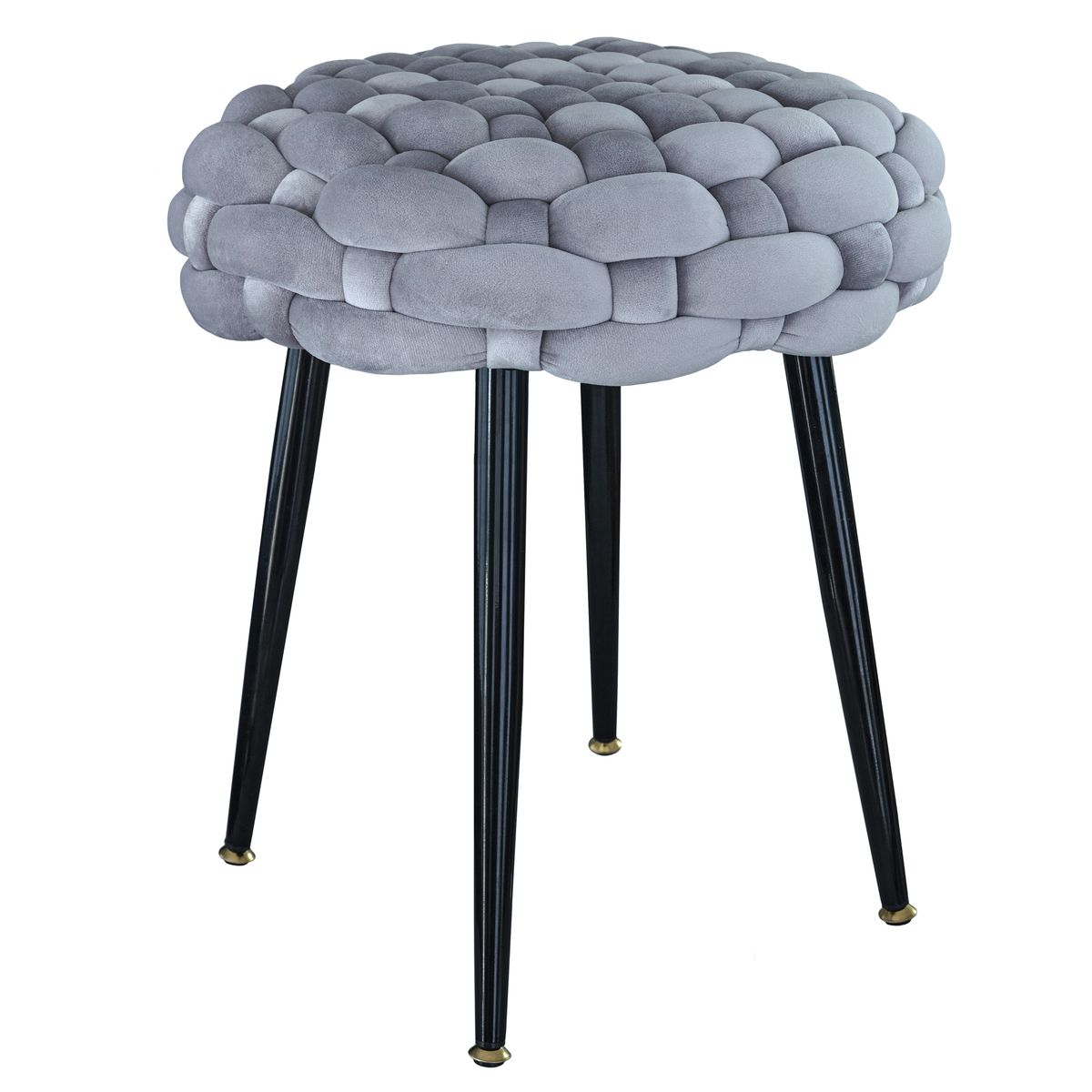 Creative Deco - Knot Cushion Stool - Plush Spandex - Chateau Grey ...