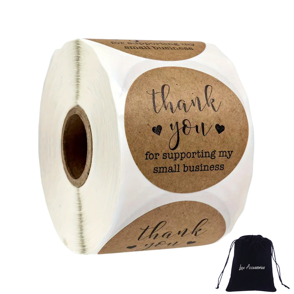 Lux "Thank You For Supporting" Rustic Kraft Craft Stickers - 500 ...