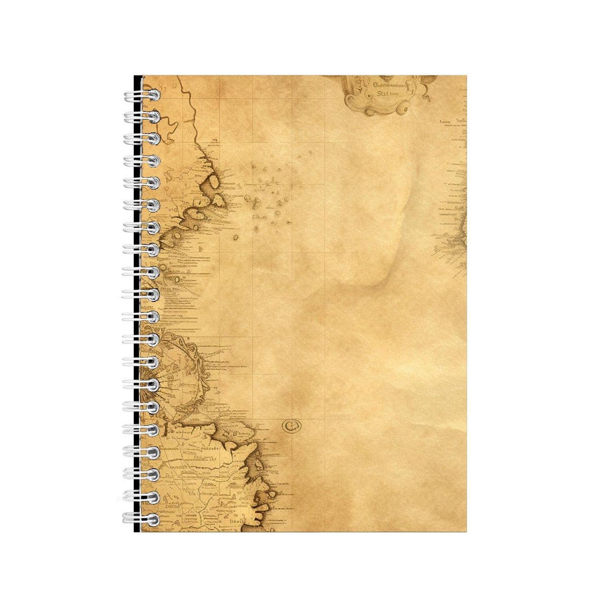 Brown Paper A5 Notebook Spiral Lined Maps Graphic Notepad Design ...