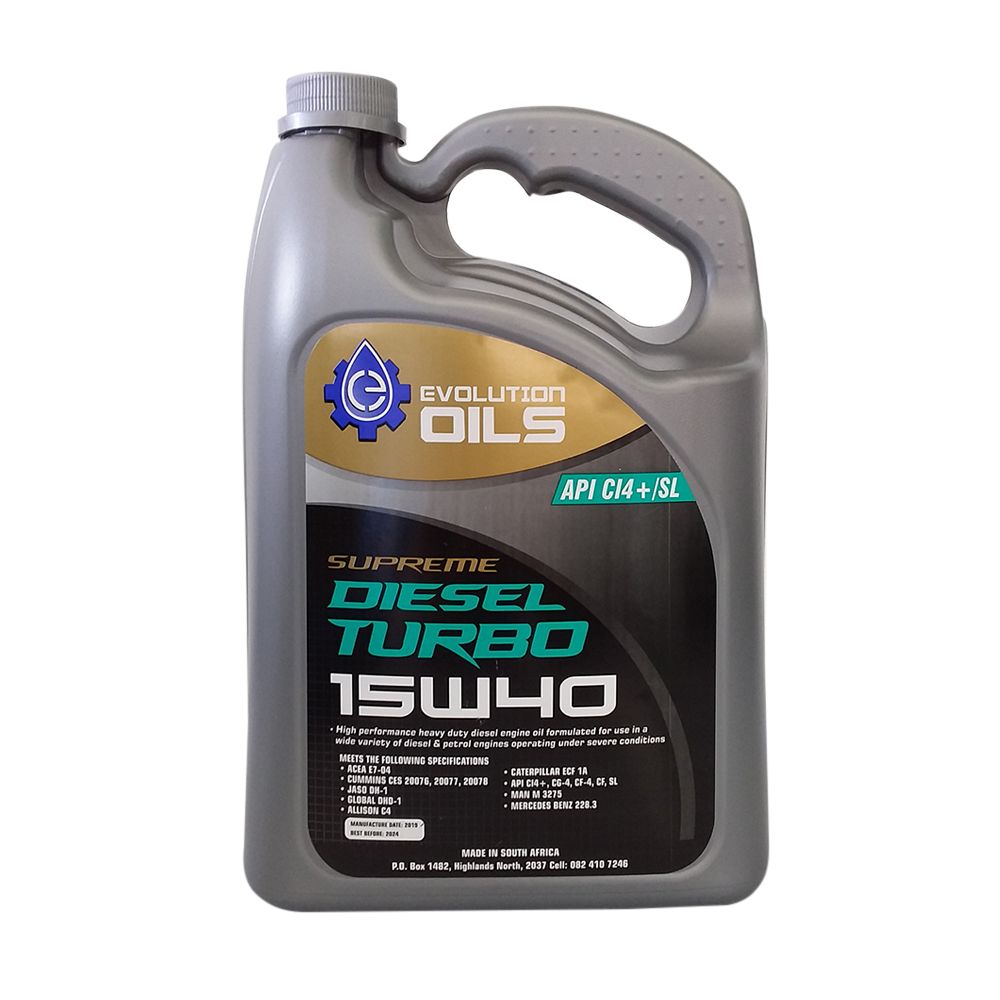 Evolution Oils - Supreme Diesel Turbo 15W40 5 Liter | Shop Today. Get ...