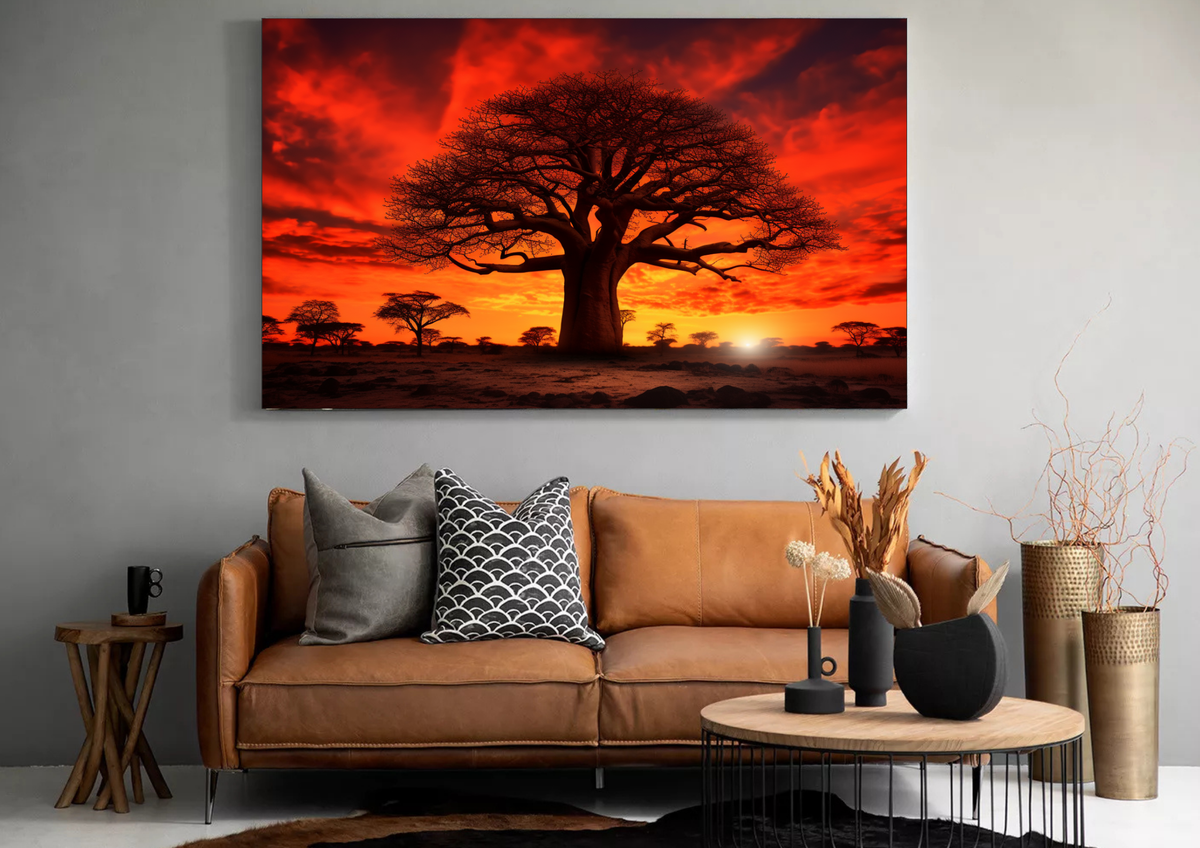 Canvas Wall Art - Baobab Sunset Abstract - HD0407 | Shop Today. Get it ...