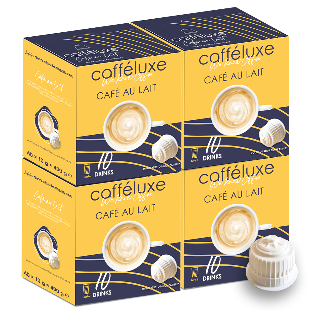 Caffeluxe Dolce Gusto Compatible Cafe Au Latte Coffee Capsules | 40 Box ...