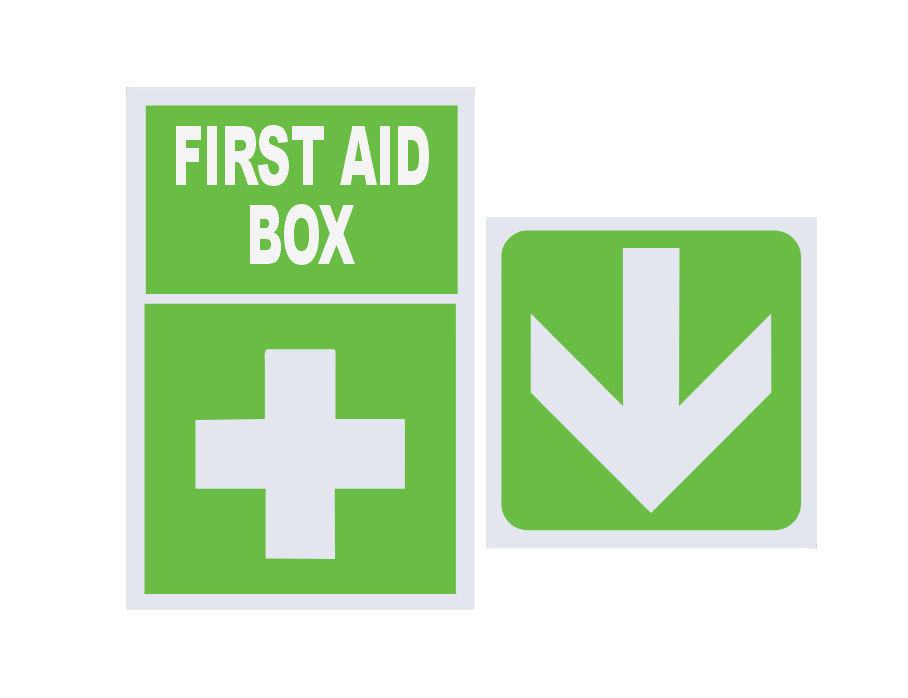 Signage - First Aid Box Safety Sign & Directional Arrow - ABS Sign ...