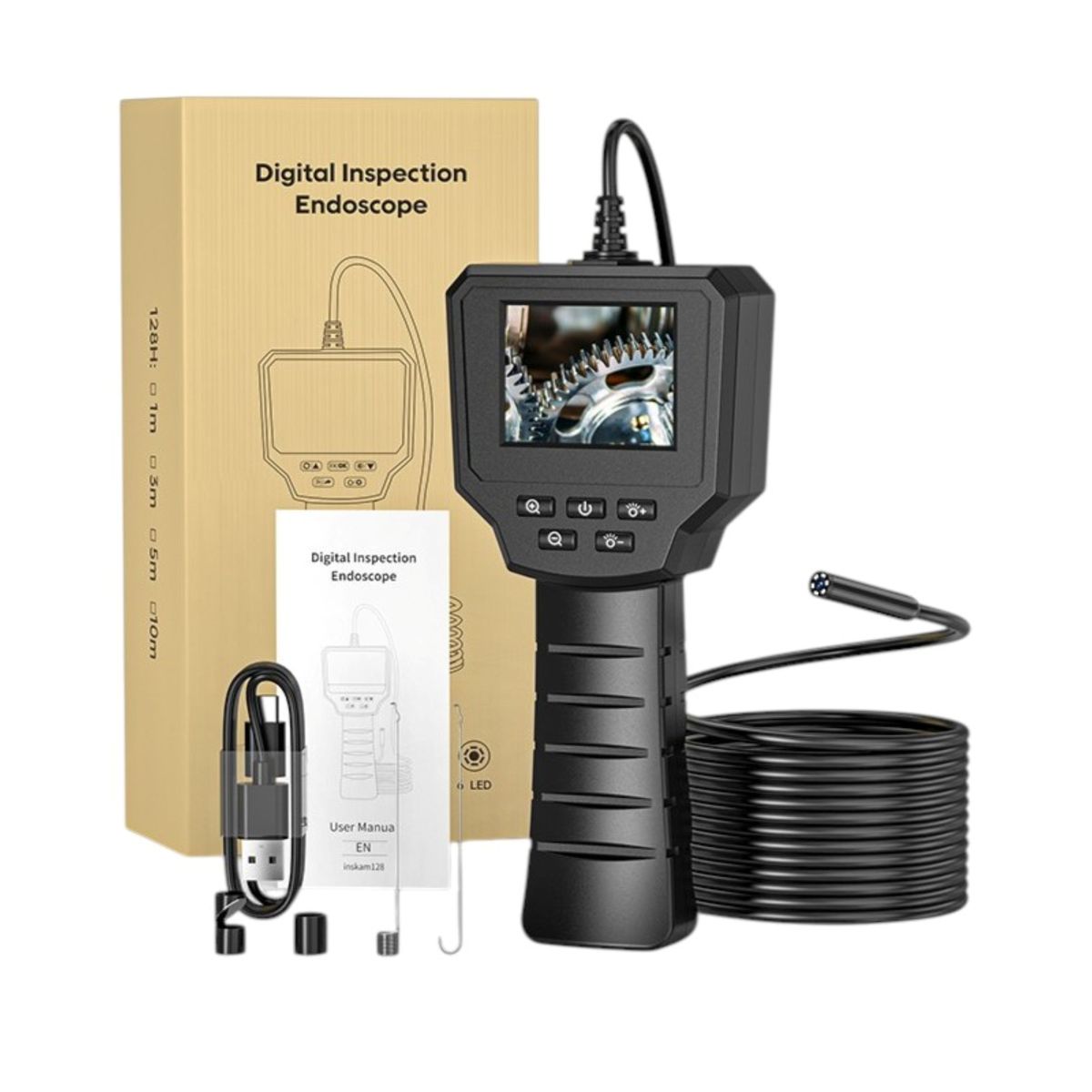 10m Endoscope 2MP 1080p Camera with Hook, Magnet, Mirror & Charger ...