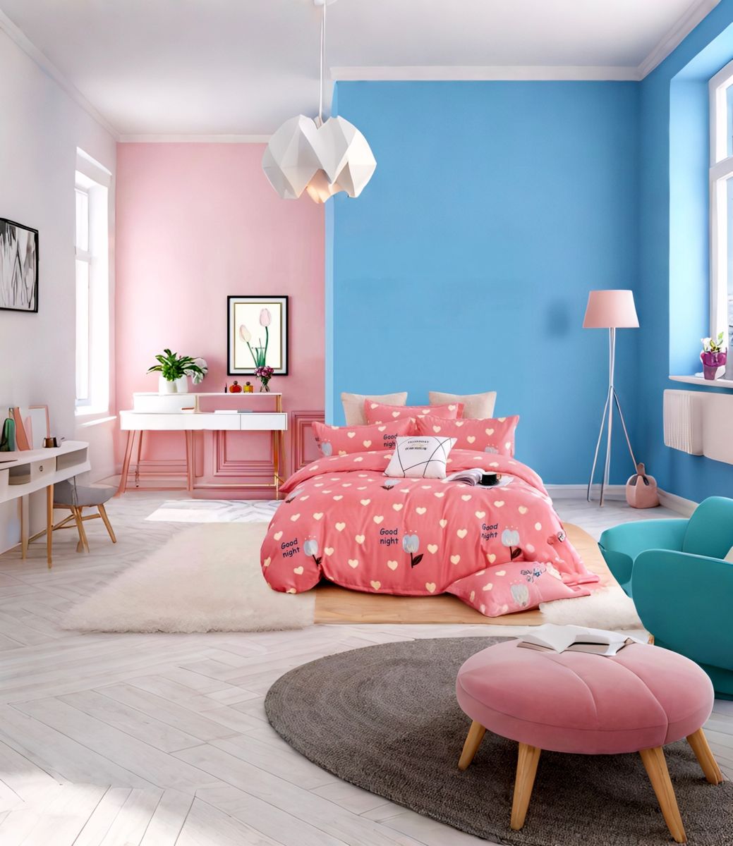 Pink Polyester Hearts All Three Quarter tc Duvet Cover | Shop Today ...