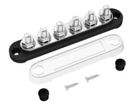 Bus Bar + Cover (6 x M8)(48V DC / 300V AC / 150A)(Black) | Shop Today ...