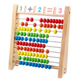 Early childhood addition and subtraction wooden abacus with 110 cards ...