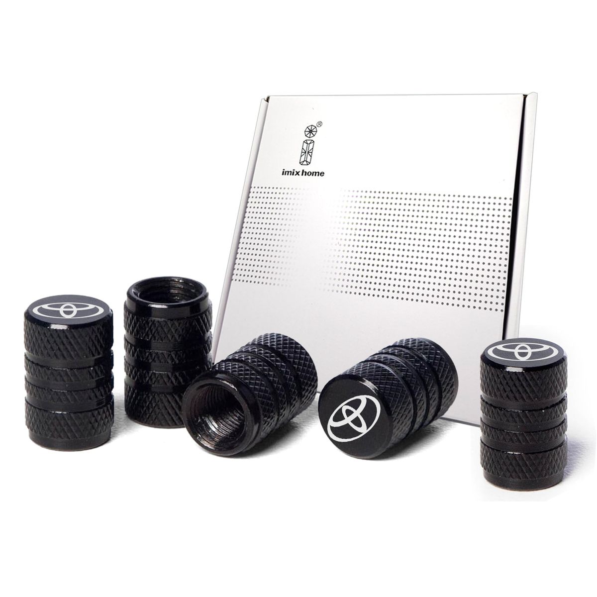 5PCS Knurled Texture Tyre Valve Caps Compatible With TOYOTA,Car ...