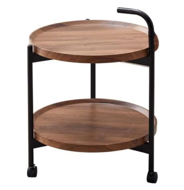 Wooden Round Movable 2-Tier Multifunctional Coffee Table | Shop Today ...