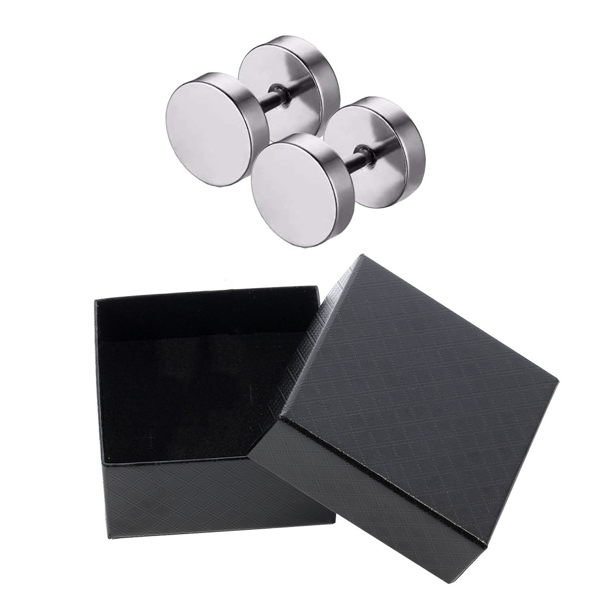 Stainless Steel Round Dumbbell Stud Ear Studs | Shop Today. Get it ...