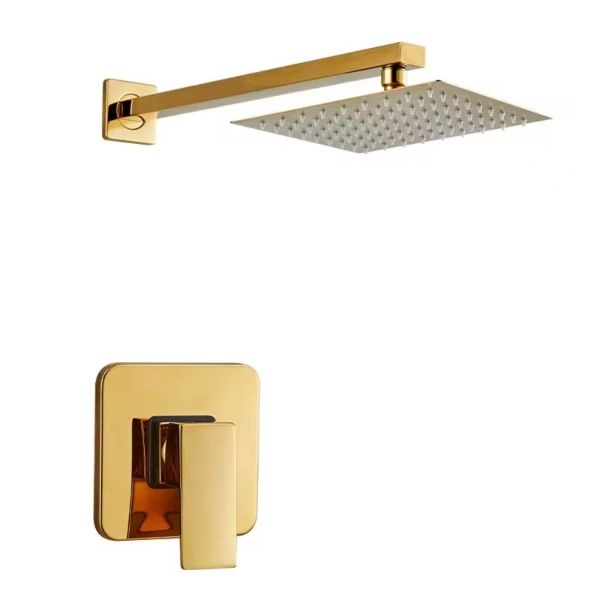 20cm Square Style Shower Set Shiny Gold | Shop Today. Get it Tomorrow ...