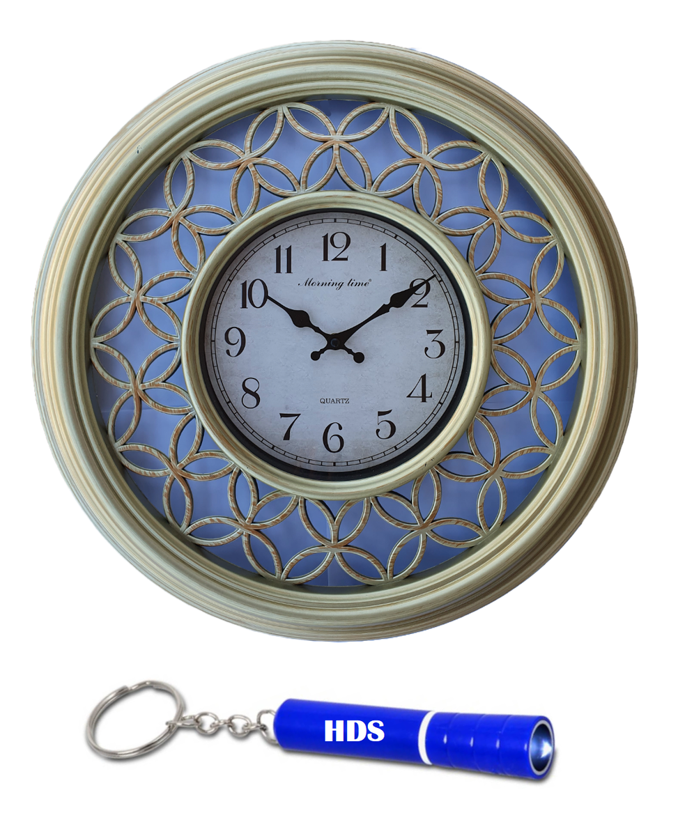 Morning Time 50cm Quartz Wall Clock -Geometric Inspired Pattern with ...