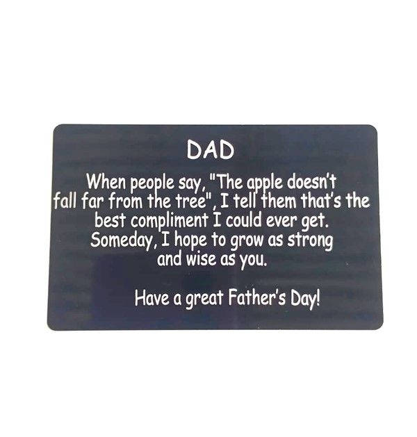 Aluminum engraved credit card message for that special person- Father's ...