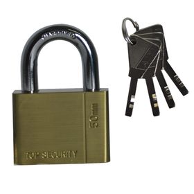 Heavy Duty Brass Security Pad Lock & 4 Keys - 50mm | Shop Today. Get it ...