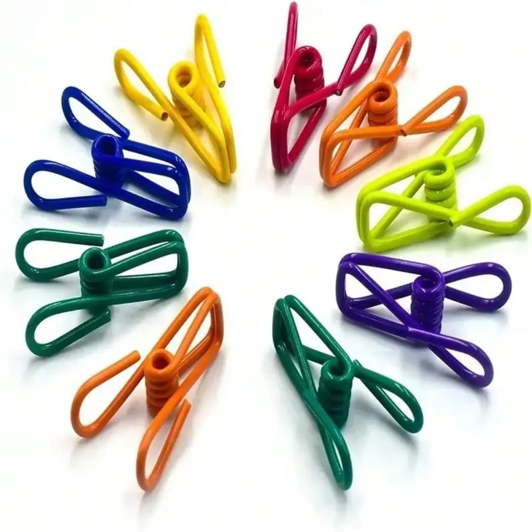 10 Pcs Colorful PVC-Coated Metal Travel Clothes Drying Pegs | Shop ...