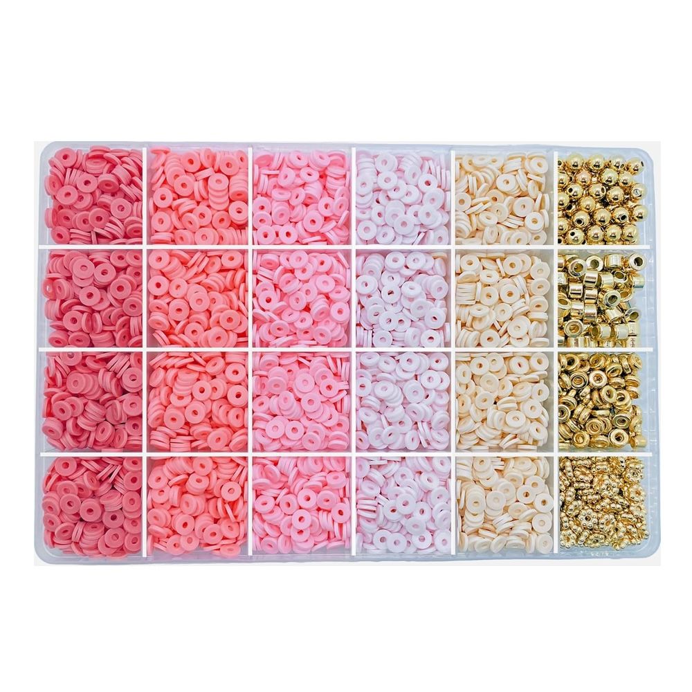 Craft DIY Assorted Clay Spacer Beads for Jewellery Making 2064 pcs ...