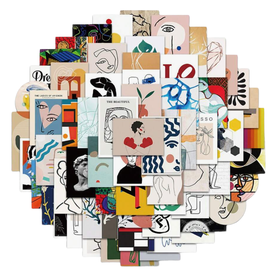 50 Pieces Variety Pack Abstract Art Square Graffiti Style Painting ...