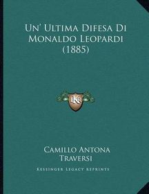 Un' Ultima Difesa Di Monaldo Leopardi (1885) | Buy Online in South ...