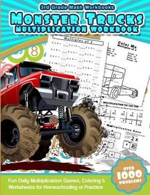 3rd Grade Math Workbooks Monster Trucks Multiplication Workbook: Fun ...