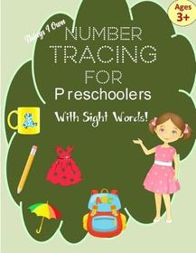 Number Tracing Book for Preschoolers with Sight Words!: Number Tracing ...