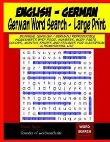 German Word Search Large Print: Bilingual (English / German ...