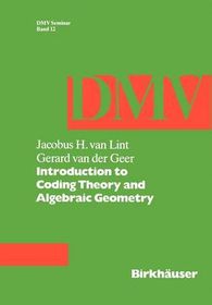Introduction to Coding Theory and Algebraic Geometry | Shop Today. Get ...