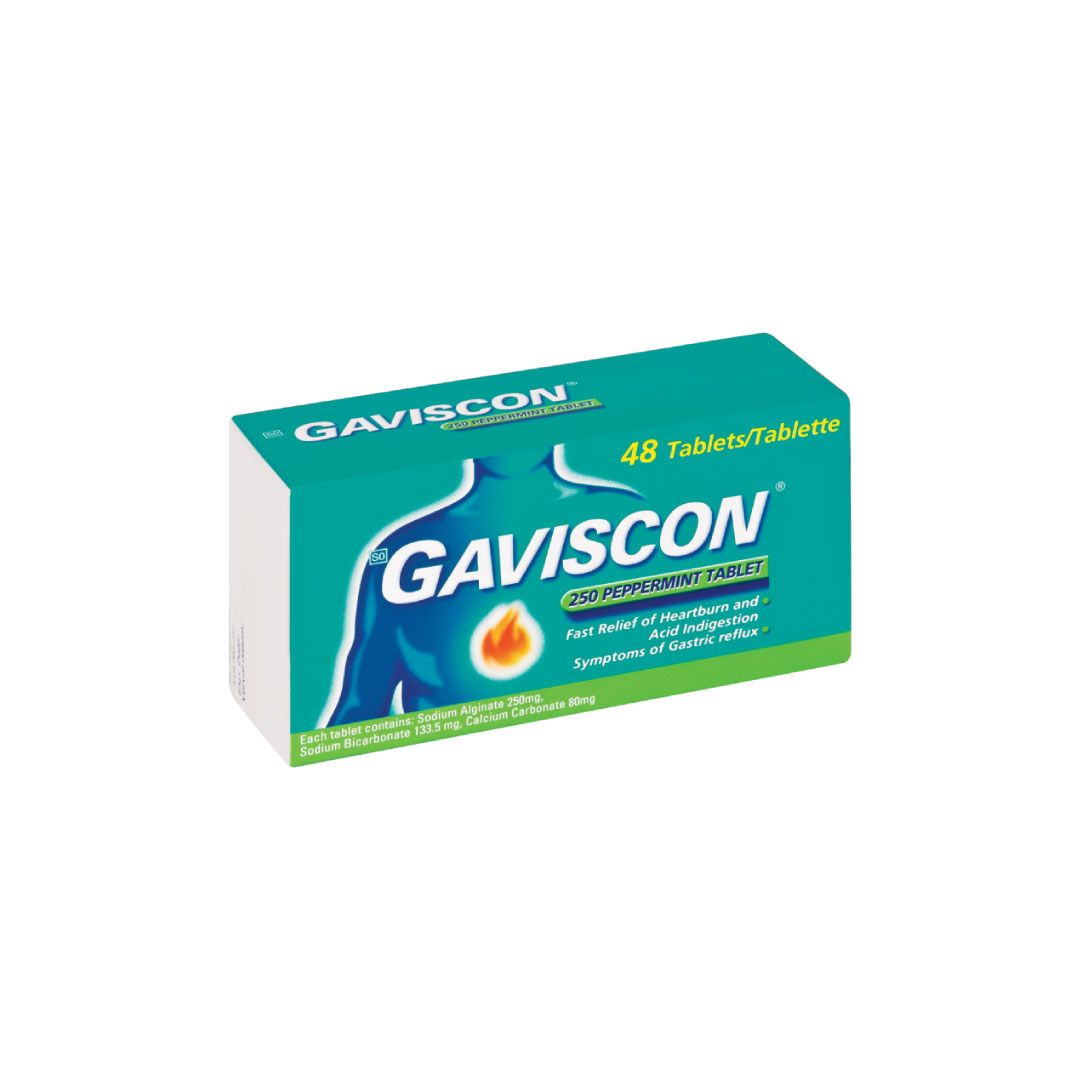 Gaviscon 48's, Acid Reflux, Heartburn Medication, Tablets, Peppermint ...