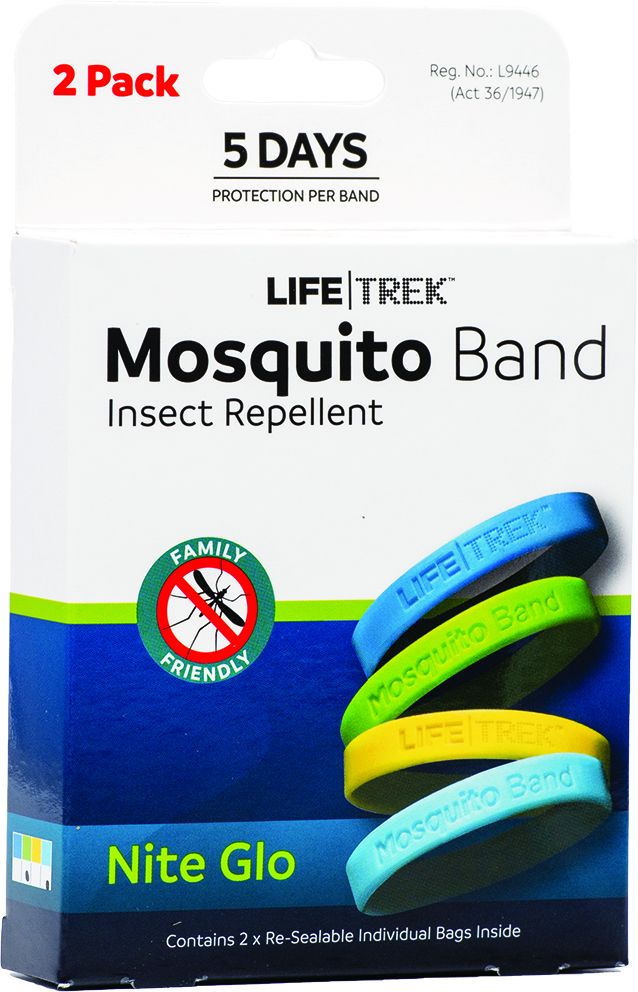 Lifetrek DEET Free Mosquito Repellent Adult Wrist Band Nite Glo 2 Pack ...