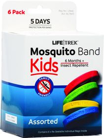 Lifetrek DEET Free Mosquito Repellent Kids Wrist Band Plain 6 Pack ...