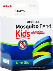 Lifetrek DEET Free Mosquito Repellent Kids Wrist Band Kids Nite Glo 6 ...
