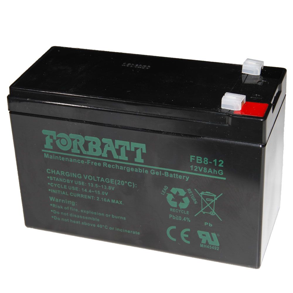 Forbatt Gel Rechargeable Battery 12V 8AH - Black | Shop Today. Get it ...