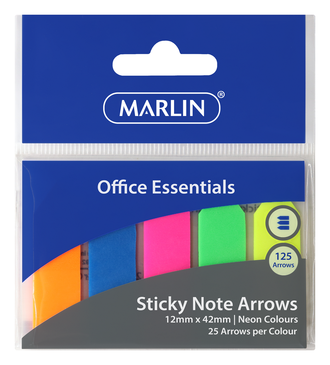 Marlin Sticky Note 12x42mm 125 Arrows Neon Colours | Shop Today. Get it ...