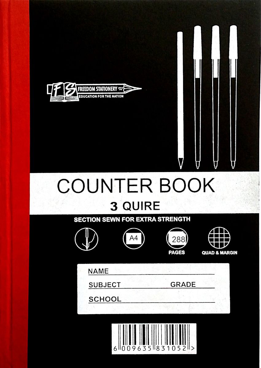 Freedom Stationery 3 Quire 288 Page A4 Q&M Counter Book (5 Pack) | Shop ...