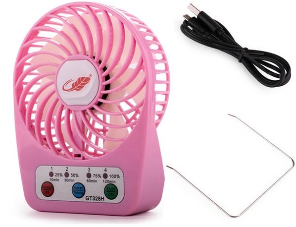 Multifunctional Rechargeable USB Fan GT328L - Pink | Shop Today. Get it ...