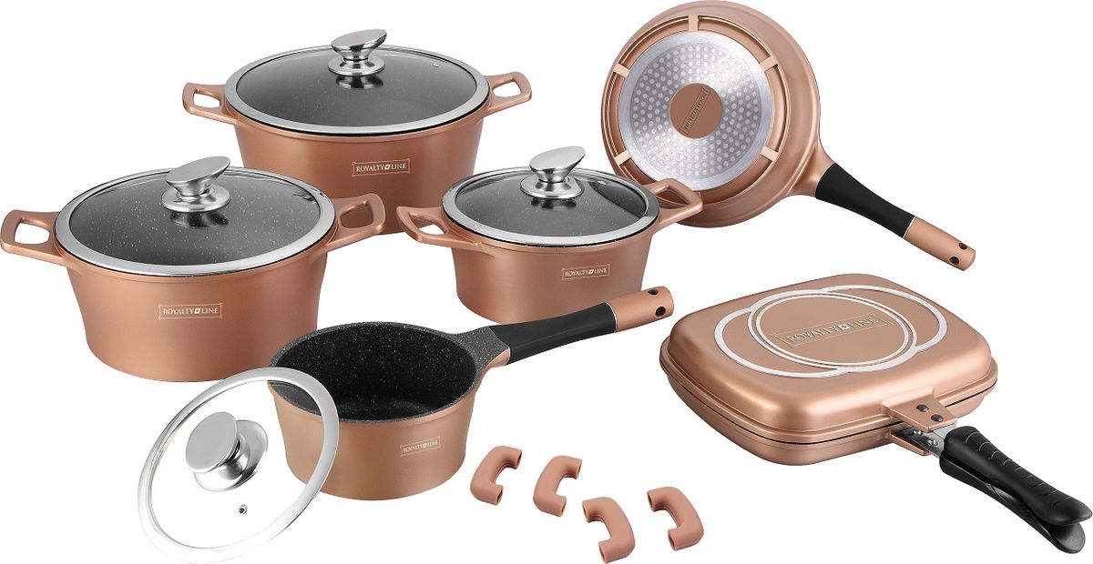 Royalty Line 15-Piece Die Cast Marble Coating Cookware Set | Buy Online ...