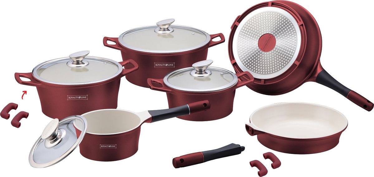 Royalty Line 14-Piece Die Cast Ceramic Coating Cookware Set | Shop ...