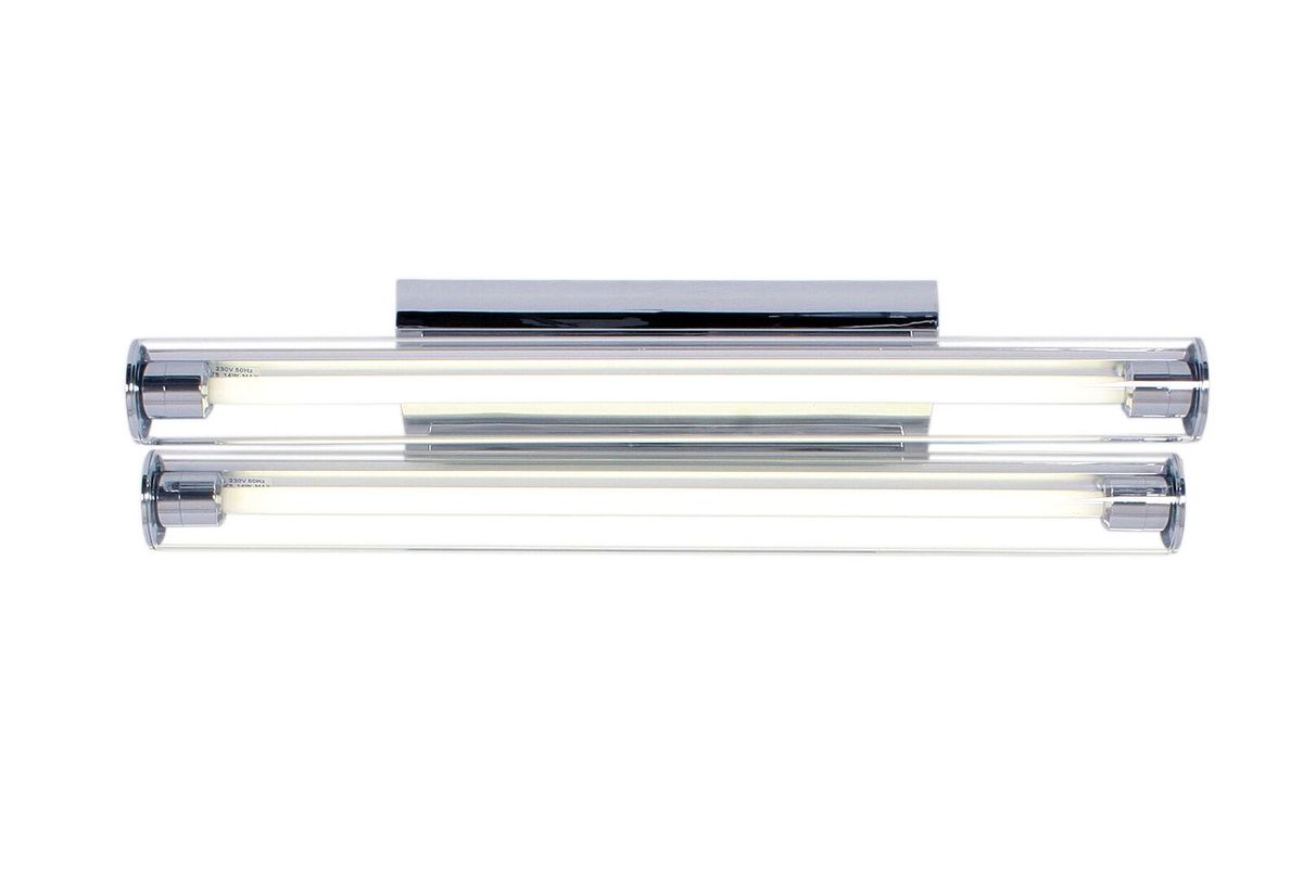 Bright Star Lighting - Silver Plastic and Glass Fluorescent Fitting ...