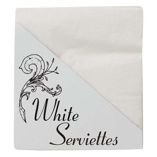 Bulk Pack 5 x Plain White 2Ply Serviette 33cm, Pack of 40 | Shop Today ...