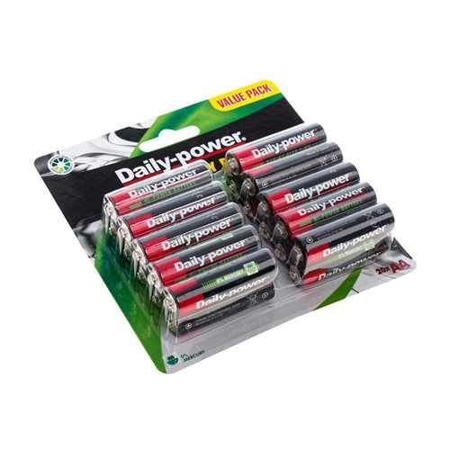 Bulk Pack 2 x Daily-Power Super Heavy Duty Battery Size AA, Card of 20 ...