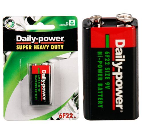Bulk Pack 5 x Daily-Power Super Heavy Duty Battery 9 Volt, card 1 ...