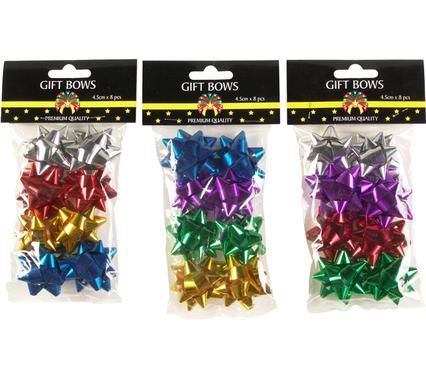 Bulk Pack 10 X Metallic Gift Bows 4.5mm - Bag of 8 | Shop Today. Get it ...