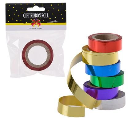 Bulk Pack 6 x Metallic Gift Wrap Ribbon - Assorted Colours | Shop Today ...
